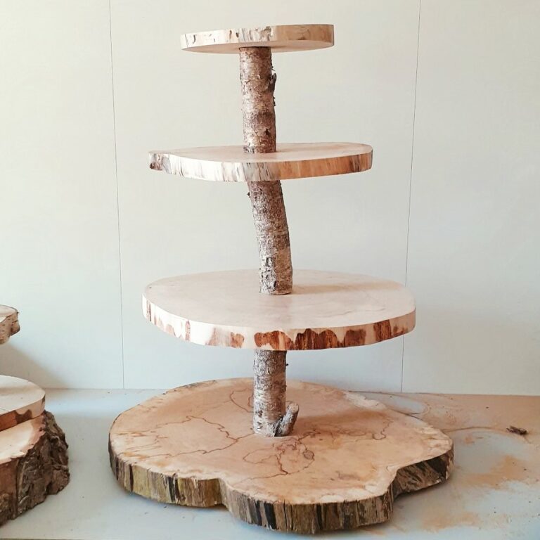 Boomstam etagere 4-laags XXL - Studio Het Houtpalet